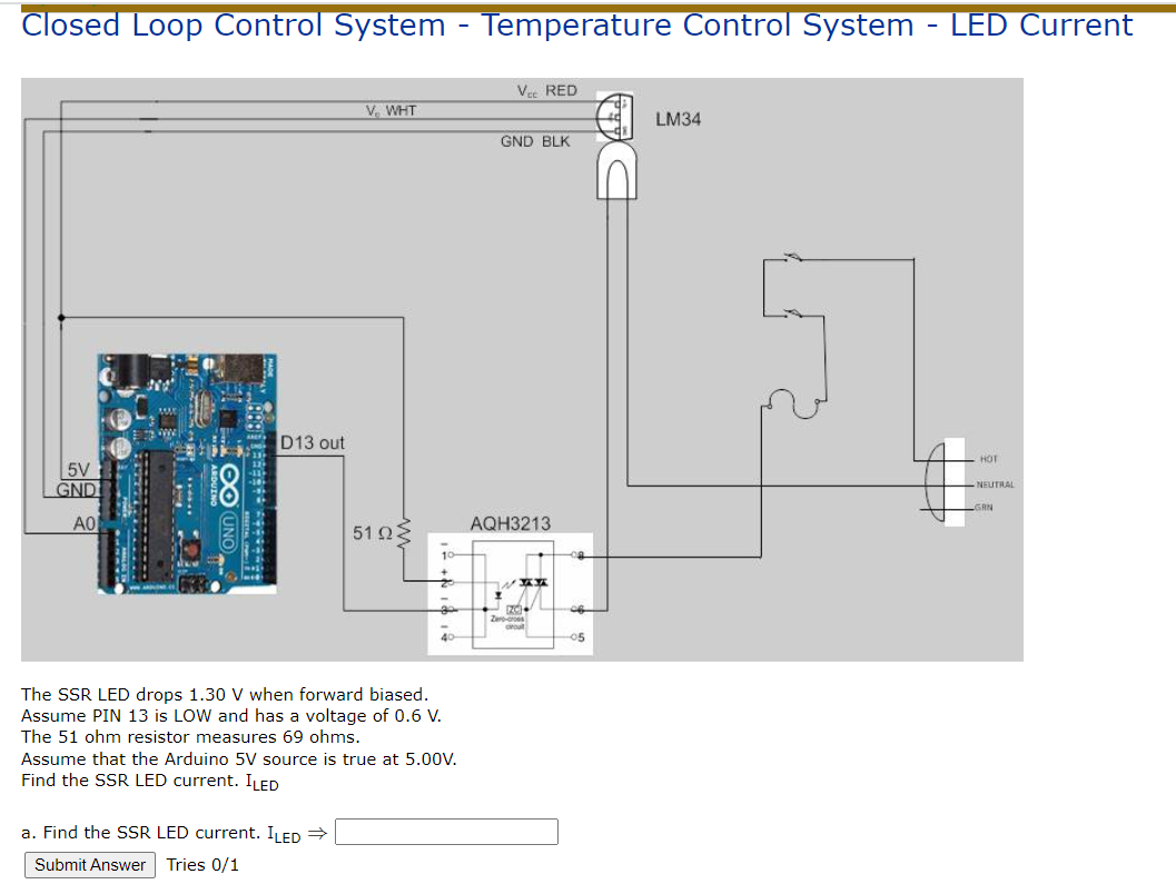 Solved Closed Loop Control System - Temperature Control | Chegg.com