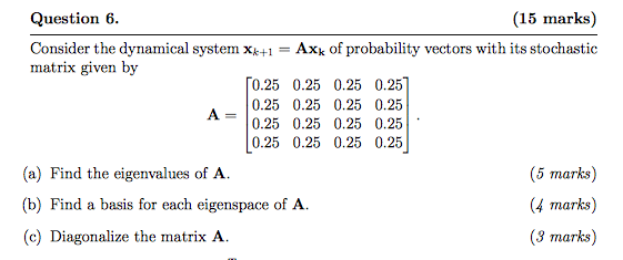 Solved Question 6. (15 marks) Consider the dynamical system | Chegg.com