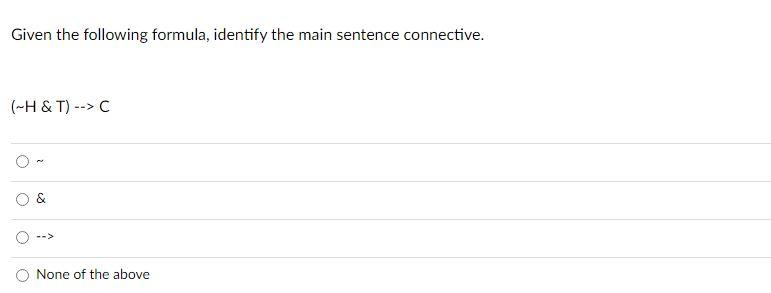 Given the following formula, identify the main | Chegg.com