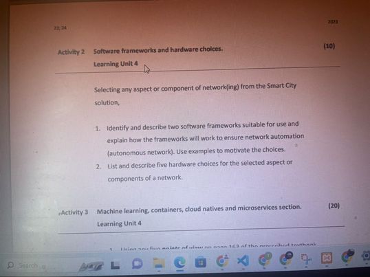 Solved Activity 2 Software frameworks and hardware choices. | Chegg.com