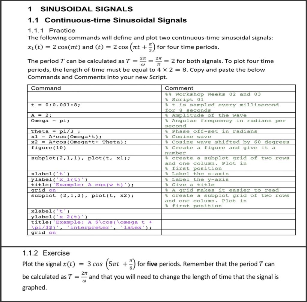 Solved I have been given a matlab code for 2 continuous | Chegg.com
