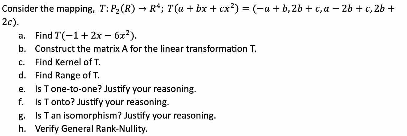 Solved Consider the mapping, | Chegg.com
