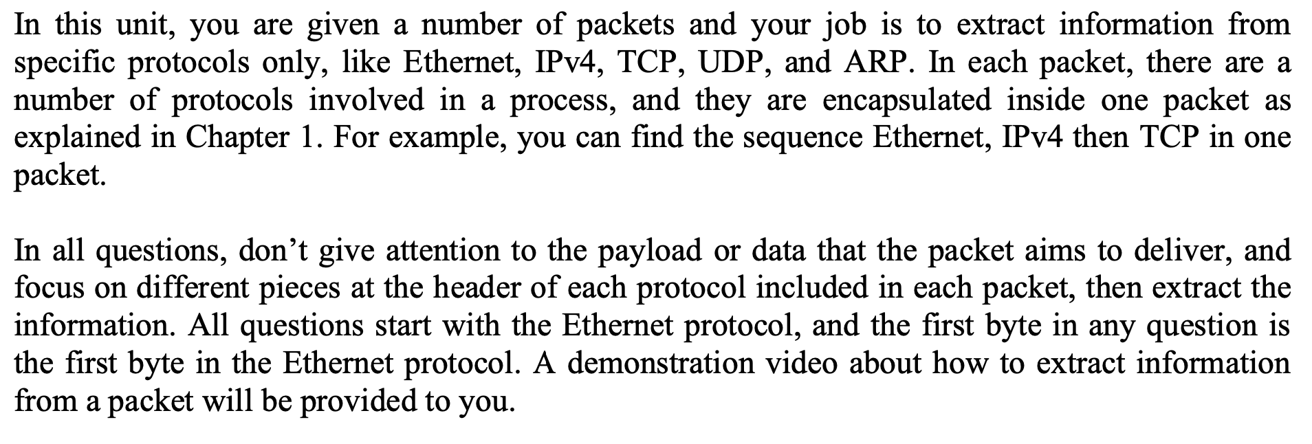 Solved In this unit, you are given a number of packets and | Chegg.com