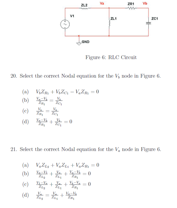 Solved Figure 6: RLC CircuitSelect the correct Nodal | Chegg.com