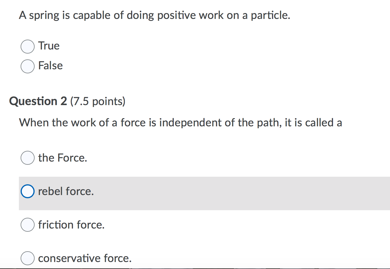 Solved A spring is capable of doing positive work on a | Chegg.com