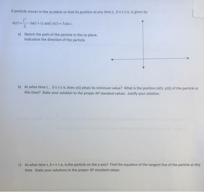 Solved A particle moves in the xy-plane so that its position | Chegg.com