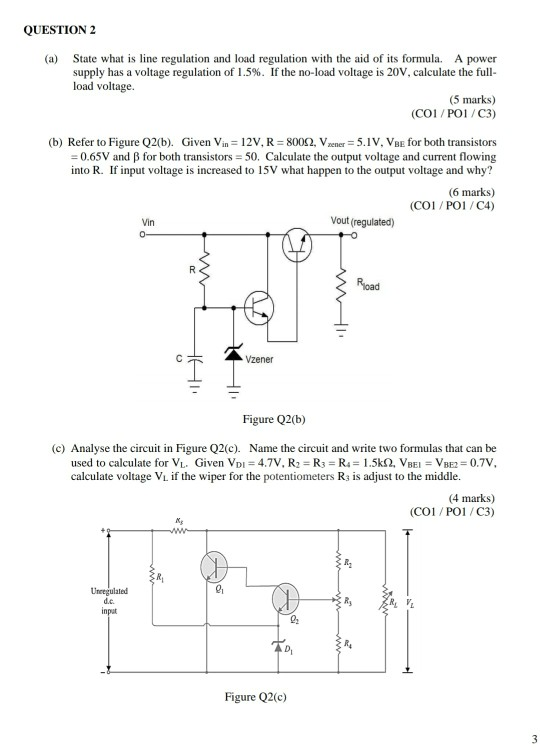 Solved QUESTION 2 (a) State what is line regulation and load | Chegg.com