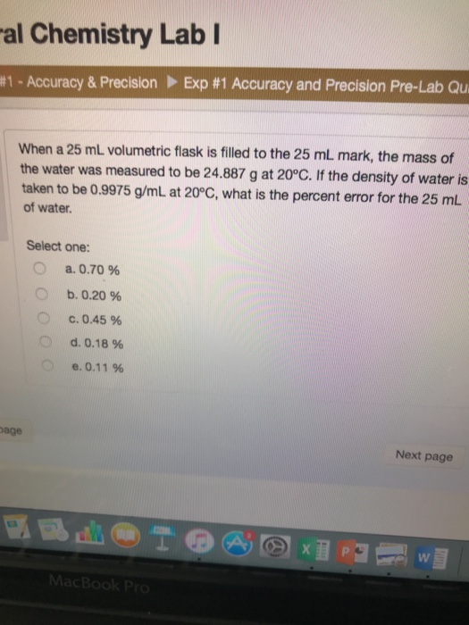 Solved al Chemistry Lab #1 " Accuracy & Precision Exp #1 | Chegg.com
