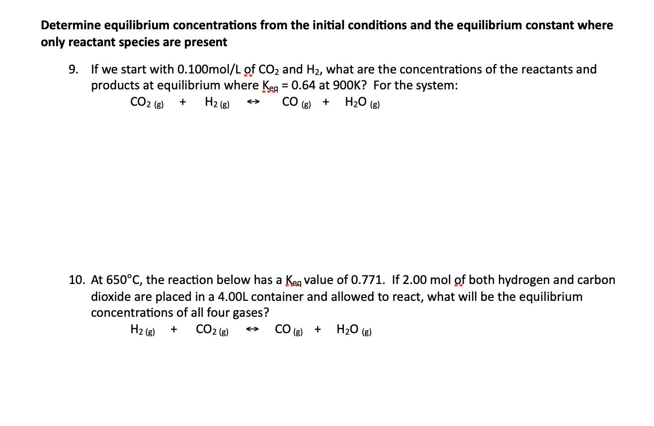 Solved Determine equilibrium concentrations from the initial | Chegg.com Solved Determine equilibrium concentrations from the initial | Chegg.com