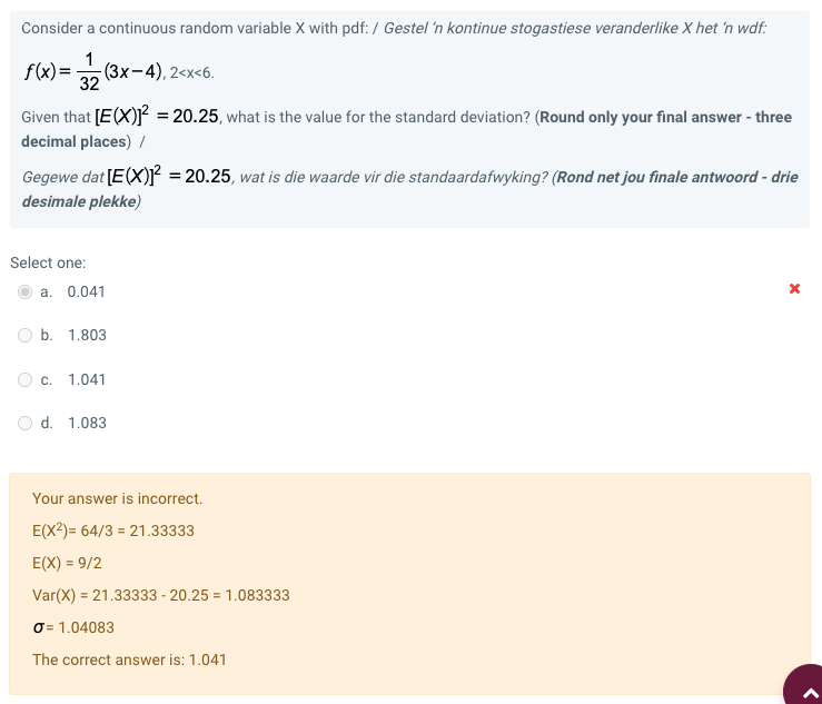 Solved Consider a continuous random variable X with pdf: / | Chegg.com