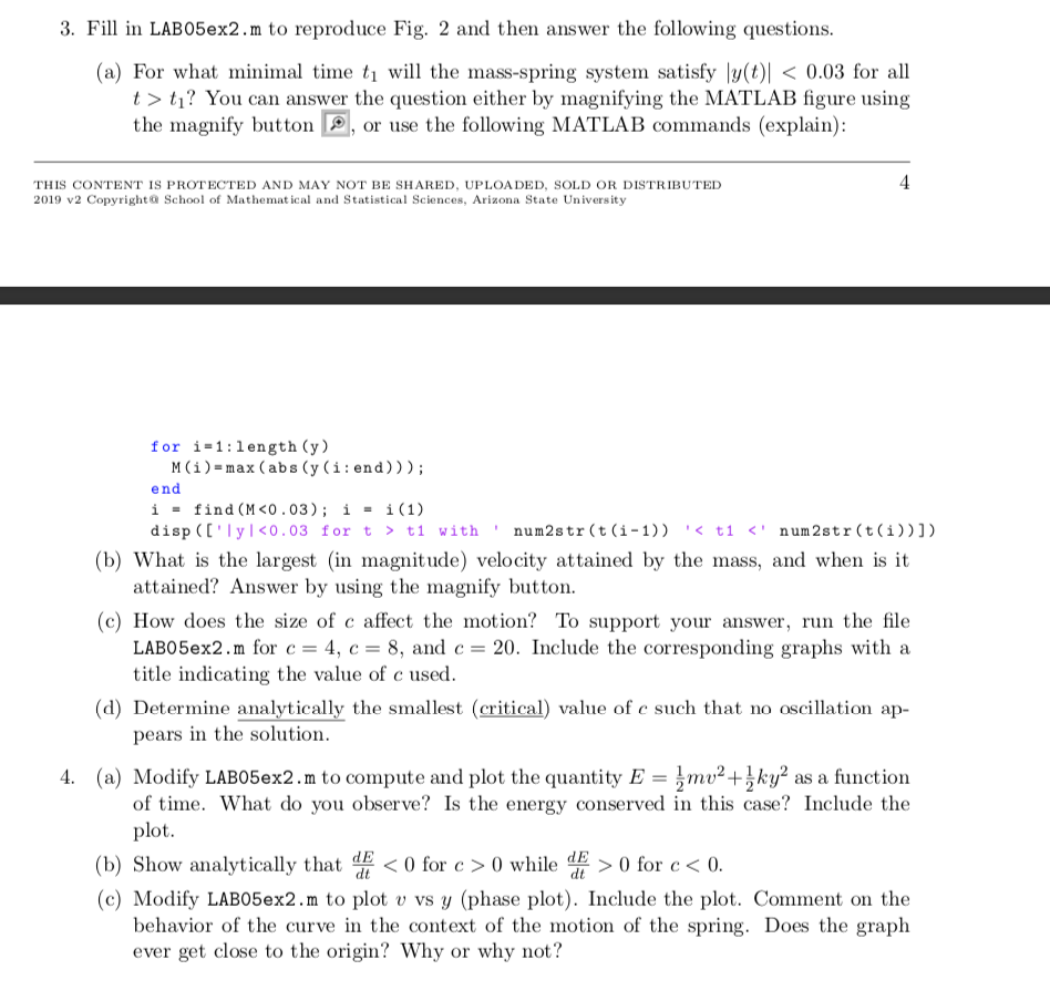 LAB05ex2.m clear all; % clear all variables m = 1; % | Chegg.com