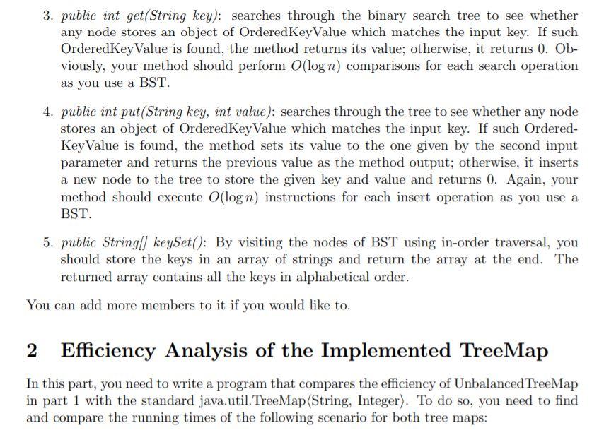 Solved 1 Constructing Unbalanced TreeMap In this section, | Chegg.com