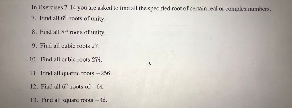 Solved In Exercises 7-14 you are asked to find all the | Chegg.com