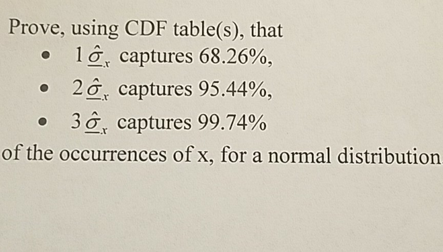 Solved Prove, using CDF table(s), that • lô, captures | Chegg.com