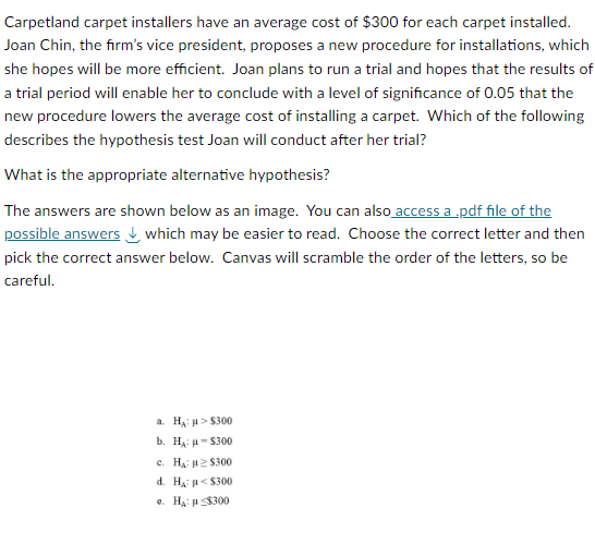 Solved Carpetland carpet installers have an average cost of | Chegg.com