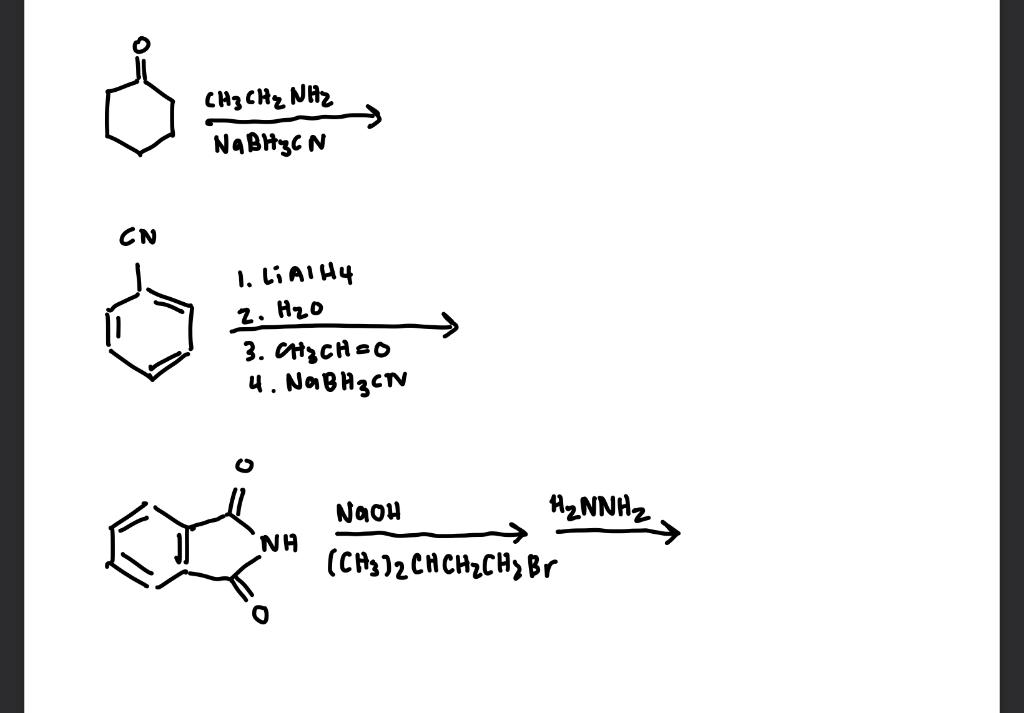 Solved CH₃ CH₂ NH2 Na BityCN CN 1. Li Al H4 2. Hzo 3. | Chegg.com