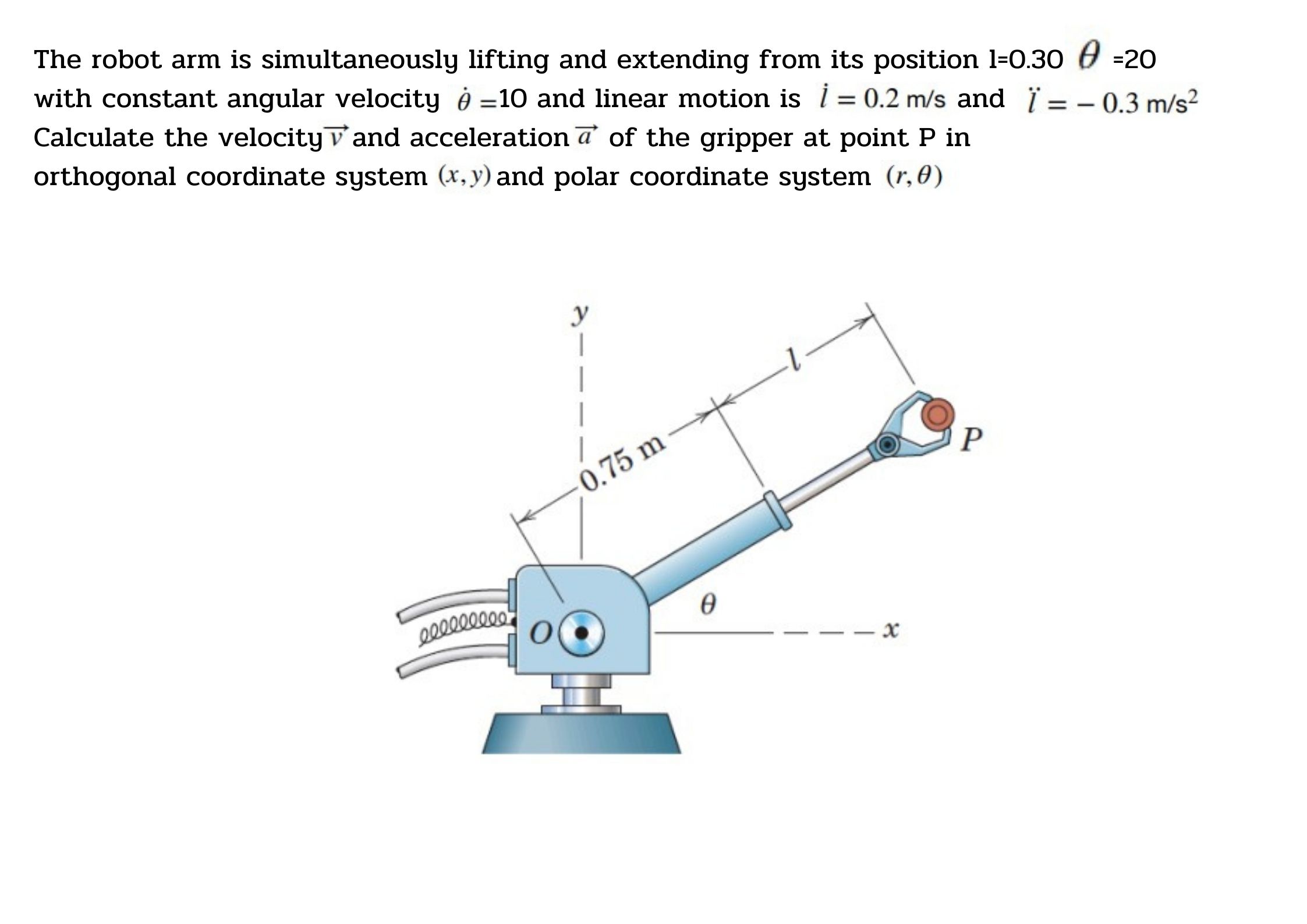 Solved The robot arm is simultaneously lifting and extending | Chegg.com