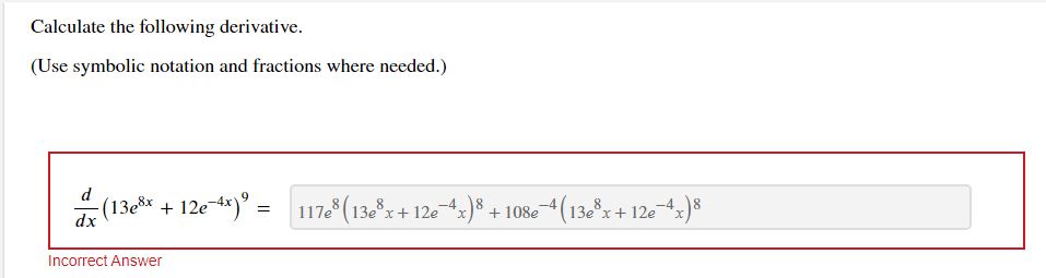 Solved Calculate the following derivative.(Use ﻿symbolic | Chegg.com
