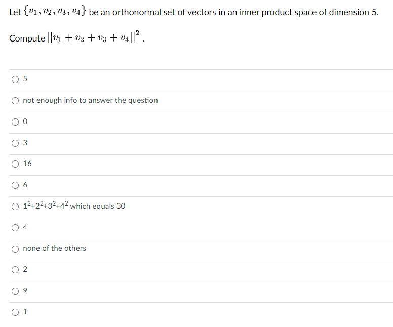 Solved Let {V1, V2, V3, V4} be an orthonormal set of vectors | Chegg.com