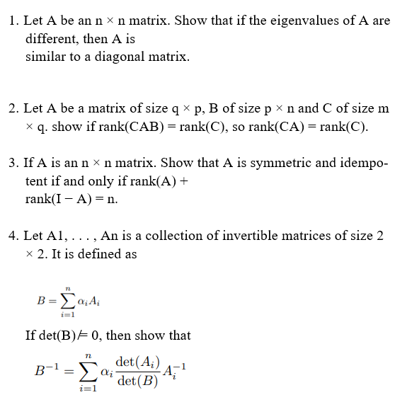Solved 1. Let A be an nxn matrix. Show that if the | Chegg.com