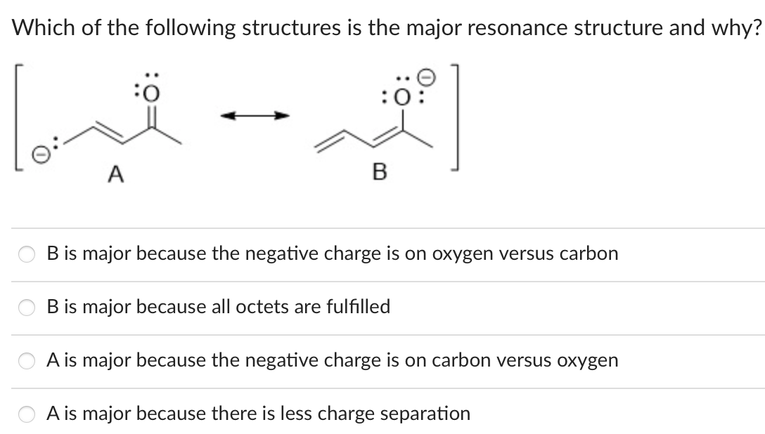 Solved Which of the following structures is the major | Chegg.com