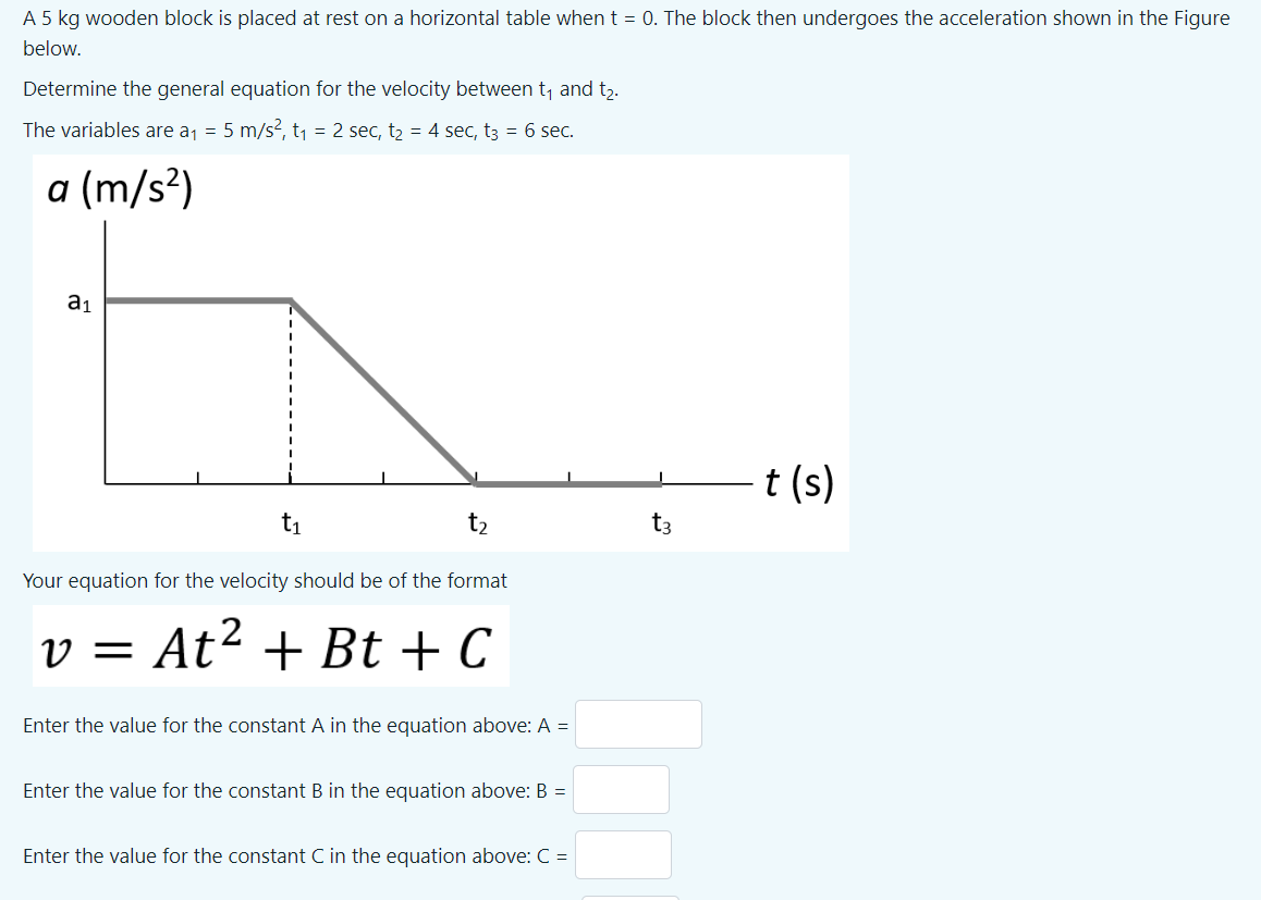 Solved A 5 kg wooden block is placed at rest on a horizontal | Chegg.com