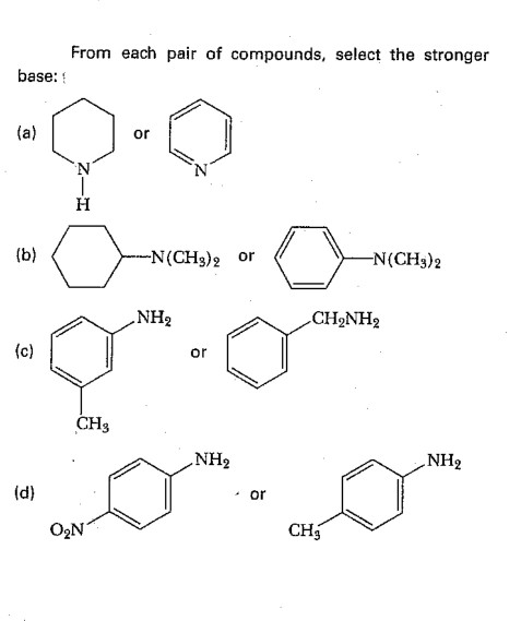 Solved From each pair of compounds, select the stronger | Chegg.com