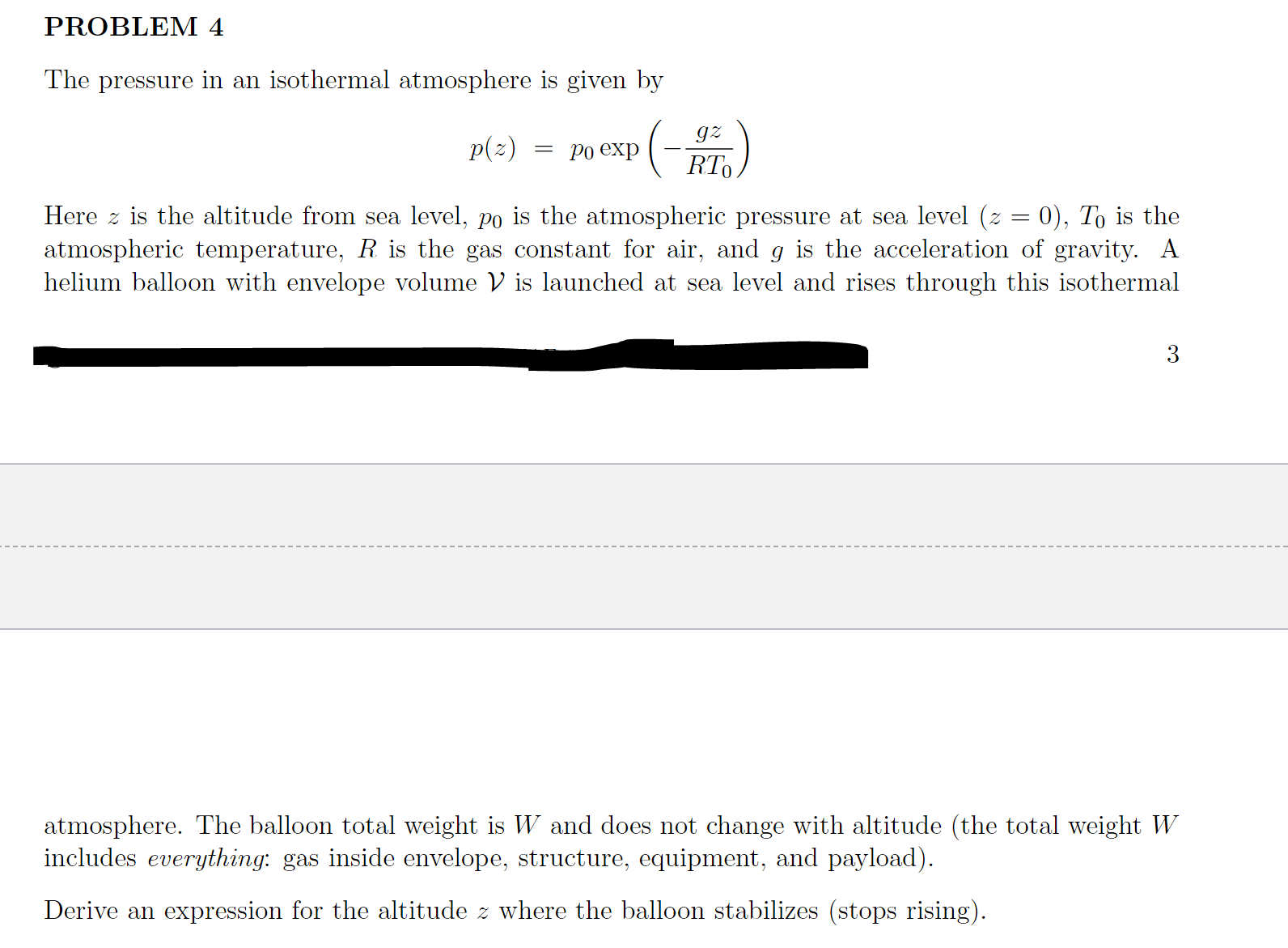 Solved The pressure in an isothermal atmosphere is given by | Chegg.com