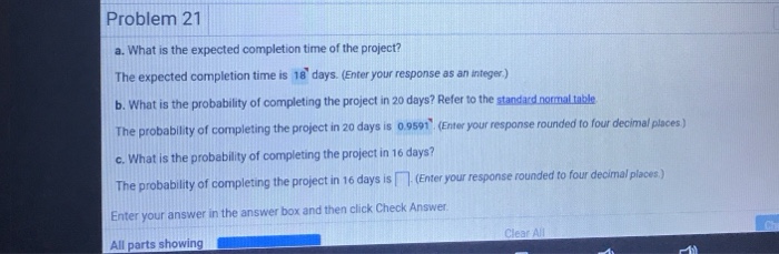 Problem 21 a. What is the expected completion time of | Chegg.com
