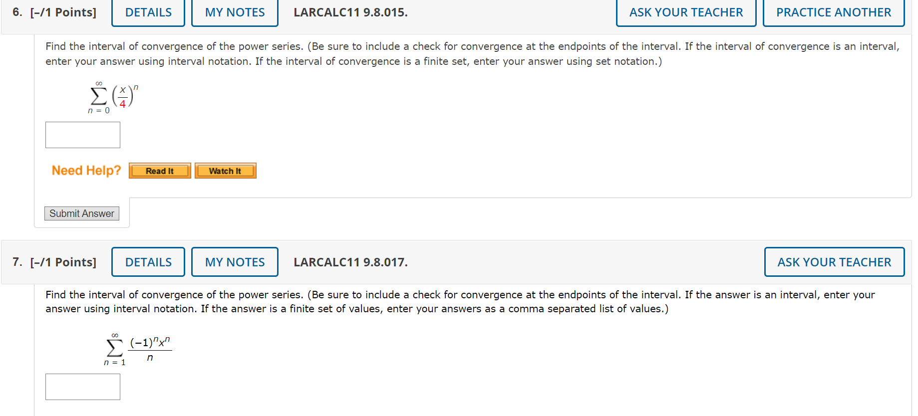 Solved BOTH PLEASE :) Find the interval of convergence of | Chegg.com
