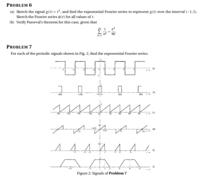 Solved PROBLEM 6 (a) Sketch the signal gt) 2, and find the | Chegg.com