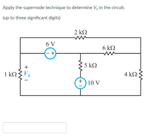 Solved Apply the supernode technique to determine Vy in the | Chegg.com