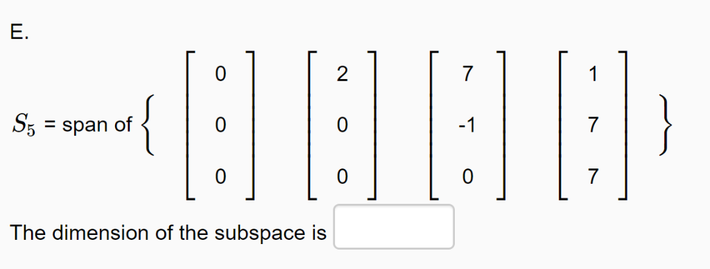 Solved (1 point) Find a basis of each subspace by deleting | Chegg.com