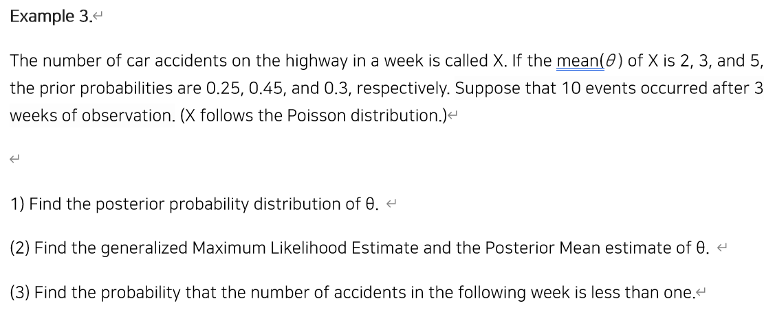 Solved The number of car accidents on the highway in a week | Chegg.com