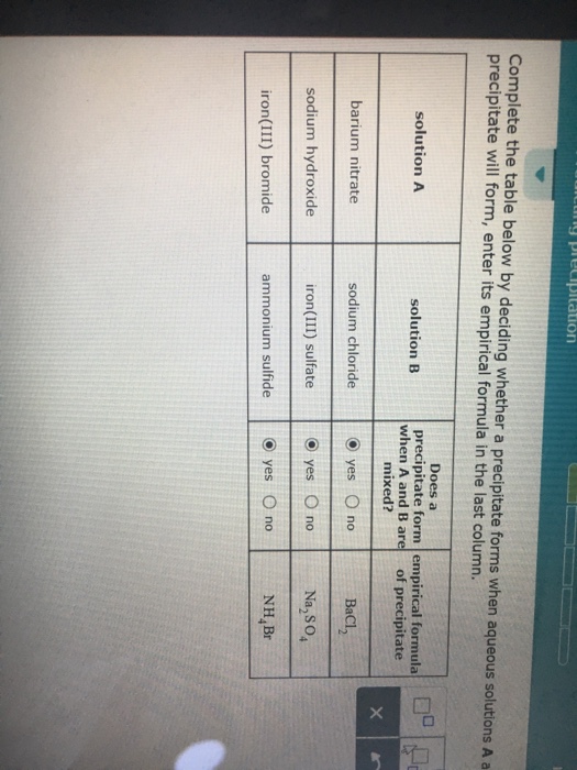Solved Complete The Table Below By Deciding Whether A 