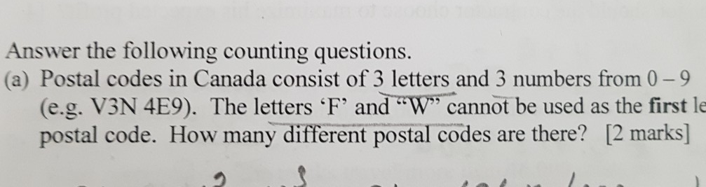 Solved Answer the following counting questions. (a) Postal | Chegg.com
