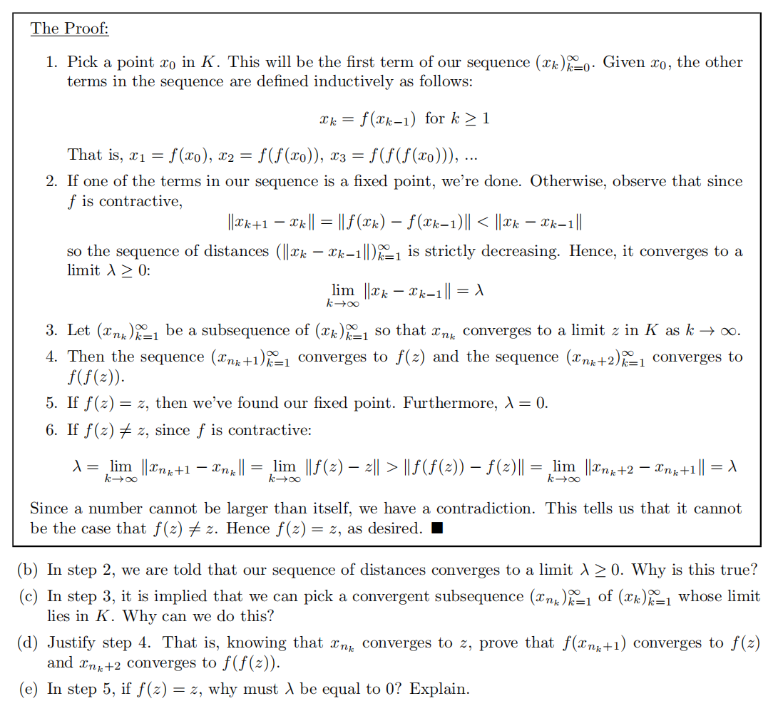 Solved 4. (A fixed- point theorem) If K⊆Rn, we say that a | Chegg.com