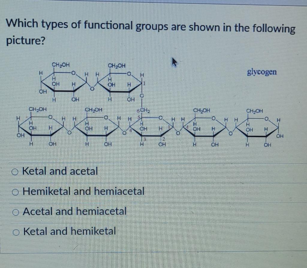 Solved Which types of functional groups are shown in the | Chegg.com