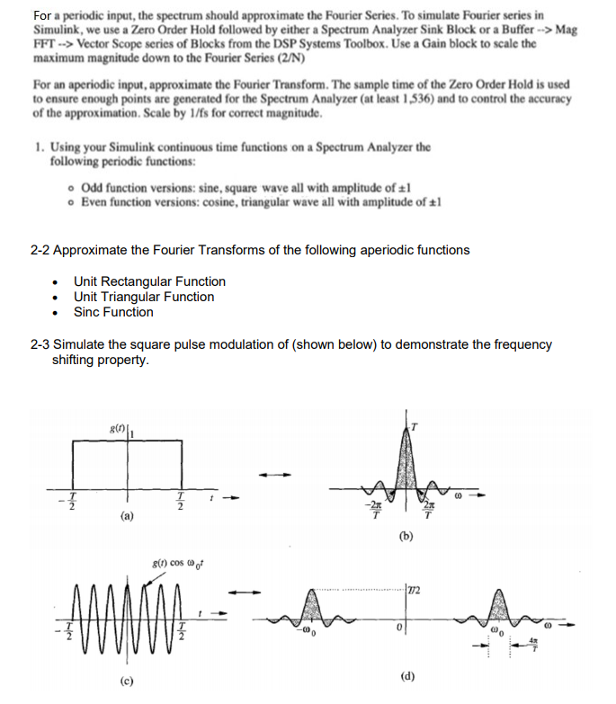 For a periodic input, the spectrum should approximate | Chegg.com