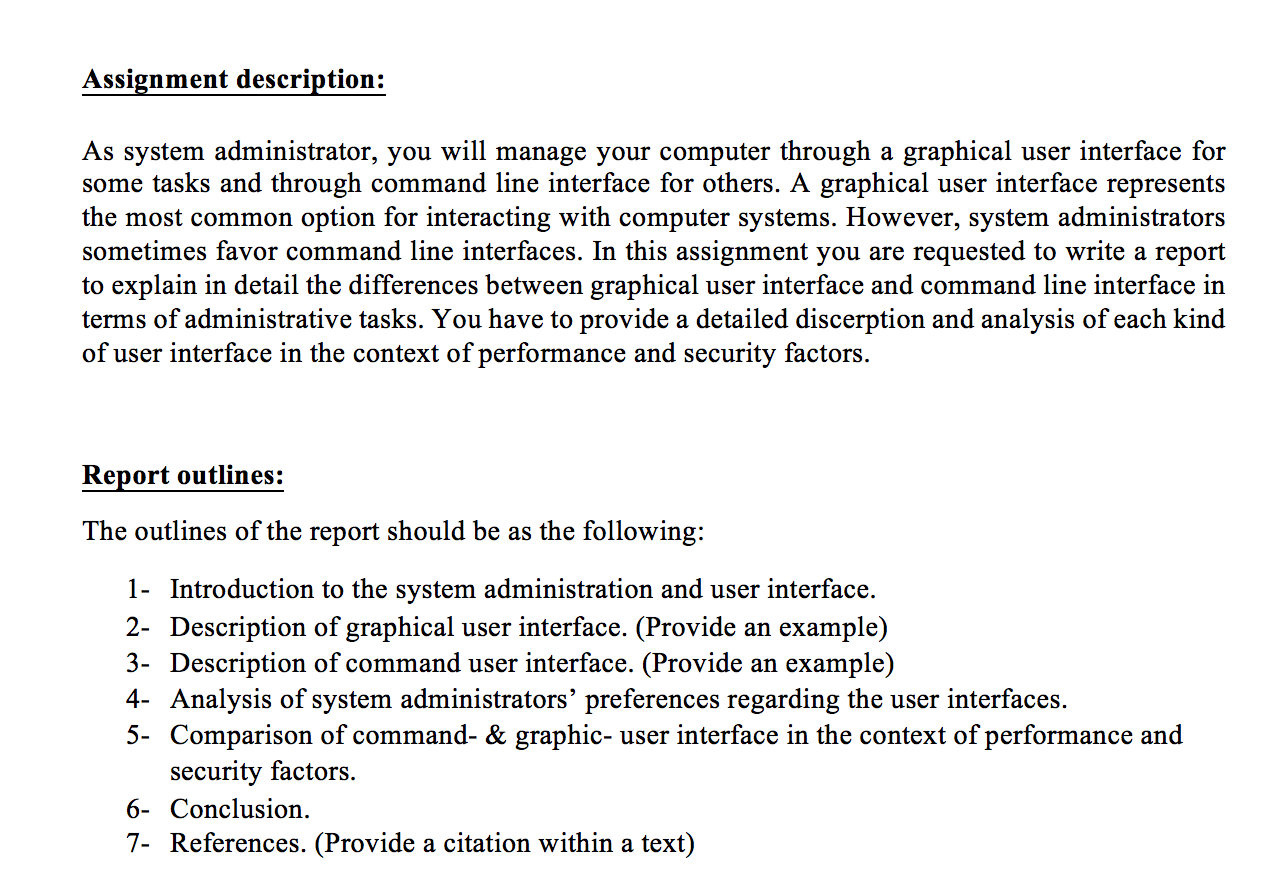 Solved Assignment description: As system administrator, you | Chegg.com