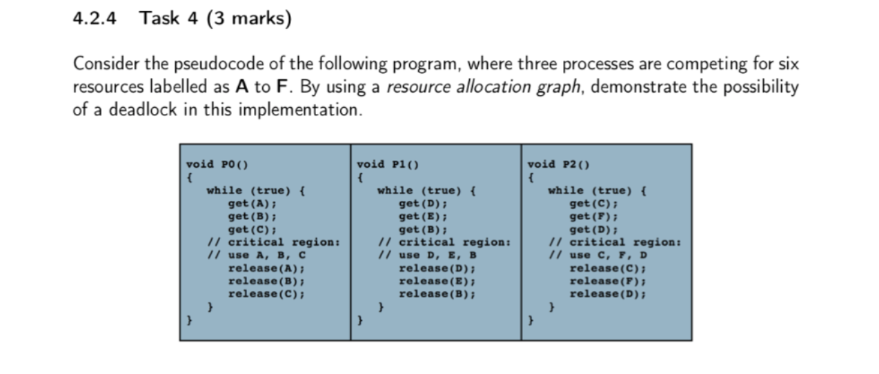 Solved 4.2.4 Task 4 (3 marks) Consider the pseudocode of the | Chegg.com