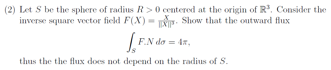 Solved 2) Let S be the sphere of radius R>0 centered at the | Chegg.com