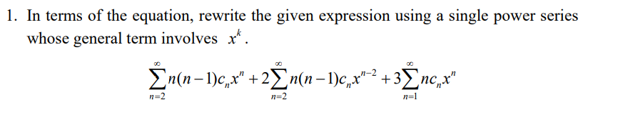 Solved In terms of the equation, rewrite the given | Chegg.com