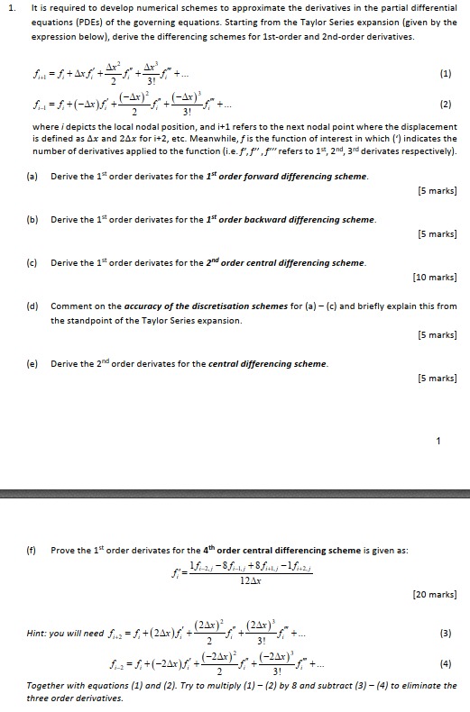 Solved It is required to develop numerical schemes to | Chegg.com