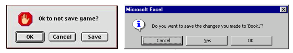 Why are these two user interface designs poorly | Chegg.com