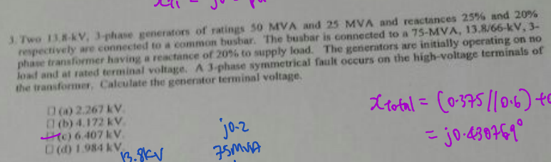 Solved 3. Two 13 kV, phase generators of ratings 50 MVA and | Chegg.com