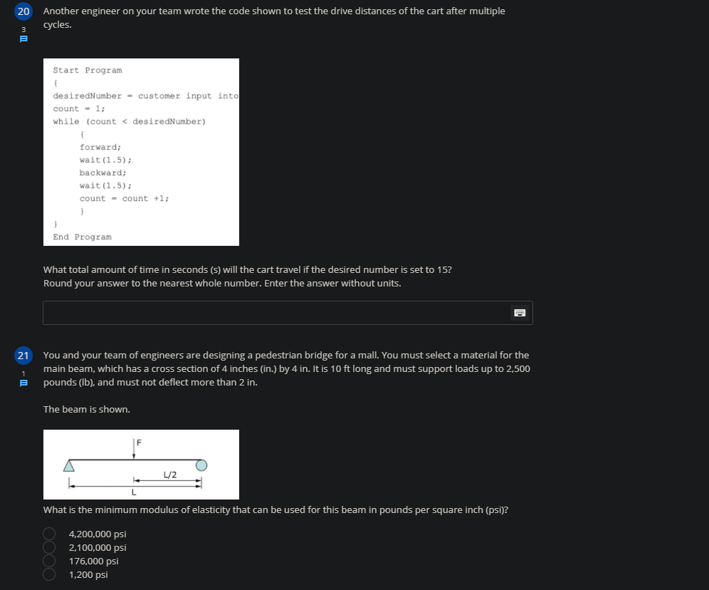 Solved 20 Another engineer on your team wrote the code shown | Chegg.com
