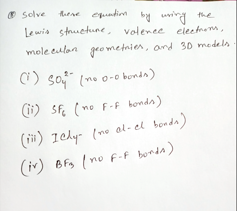 Solved solve these equation by using the Lewis structure, | Chegg.com
