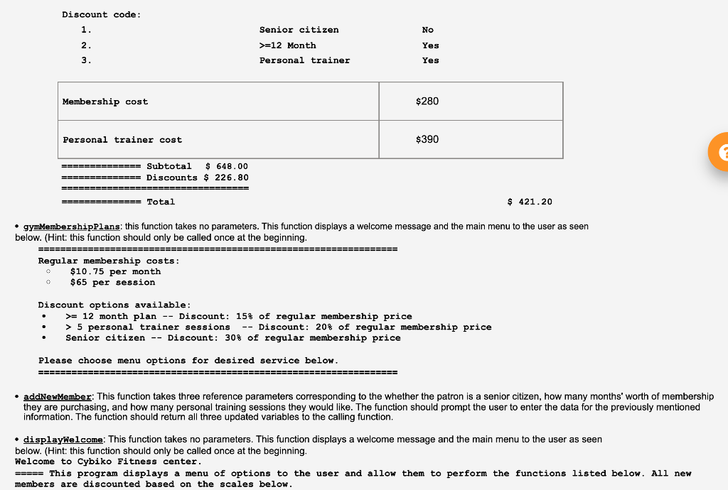 Solved Problem specification: Programming Exercises Chapter | Chegg.com