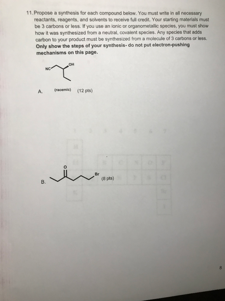 Solved 11. Propose a synthesis for each compound below. You | Chegg.com